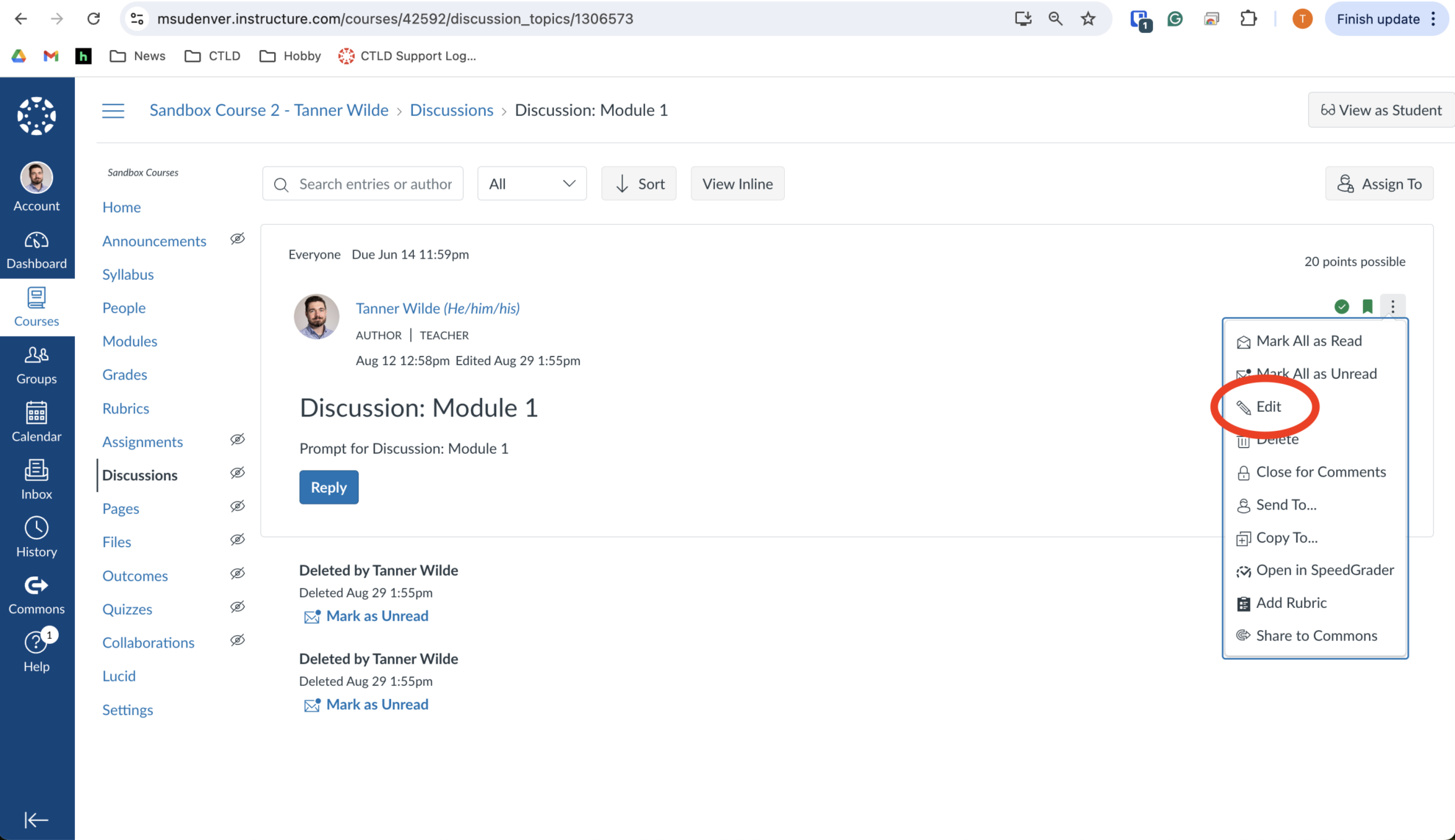 Why can't students reply to each other in my Discussions? - CTLD Ready